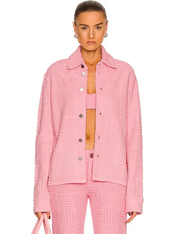 Bottega Veneta Jacquard Towelling Jacket - Bubblegum