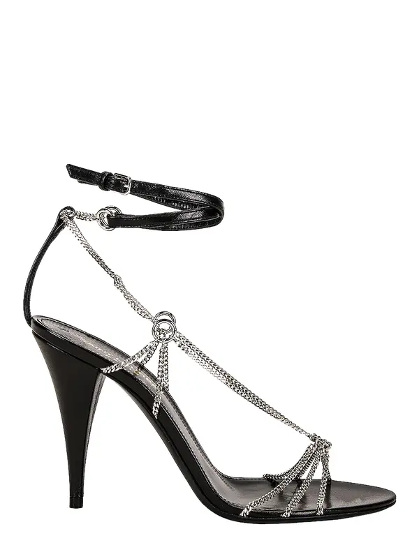 Saint Laurent Cristal Chain Sandals - Nero