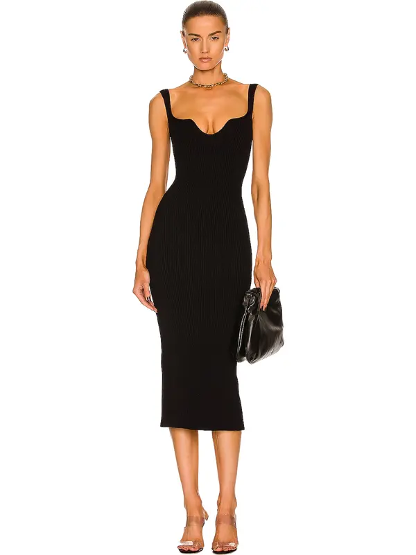 Khaite Nina Midi Dress - Black
