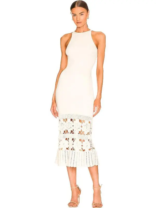 Tularosa Finley Crochet Midi Dress - Ivory