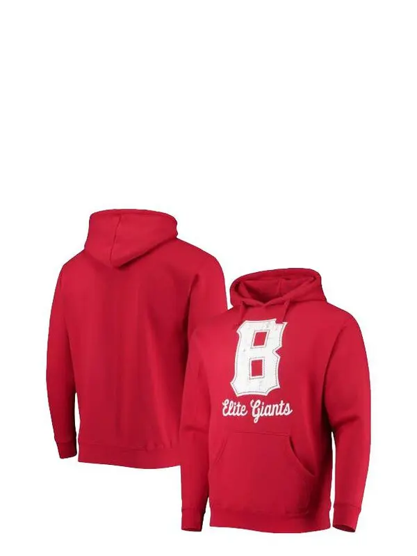 STITCHES Baltimore Elite Giants Negro League Pullover Hoodie - Red