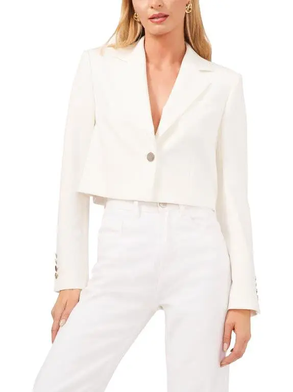 Vince Camuto Washed Twill Cropped Blazer - New Ivory