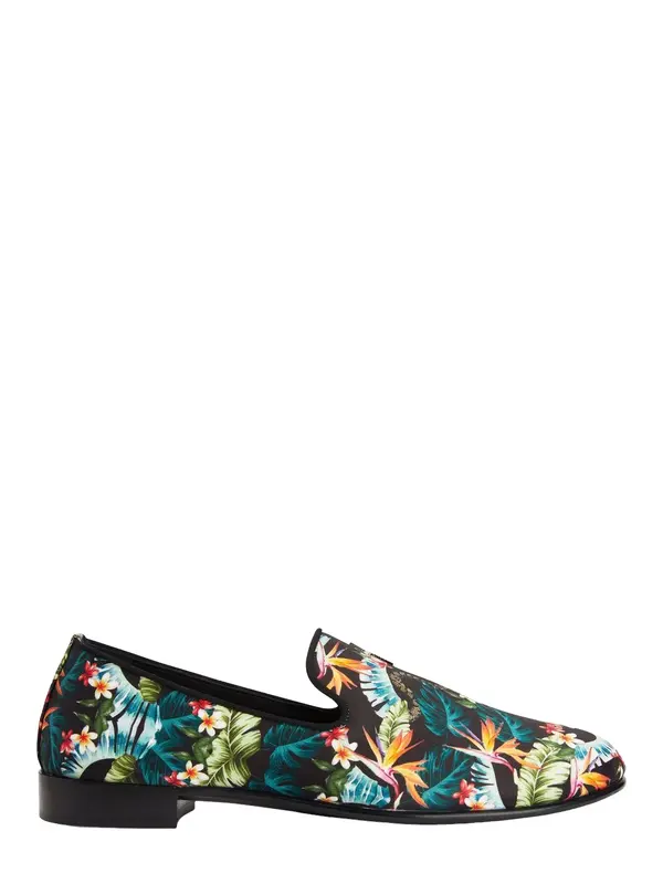 GIUSEPPE ZANOTTI Graphic-print Loafers - Black