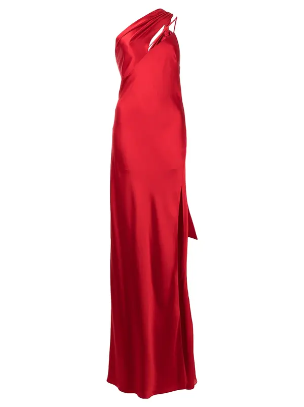 Michelle Mason Draped Silk Gown - Red