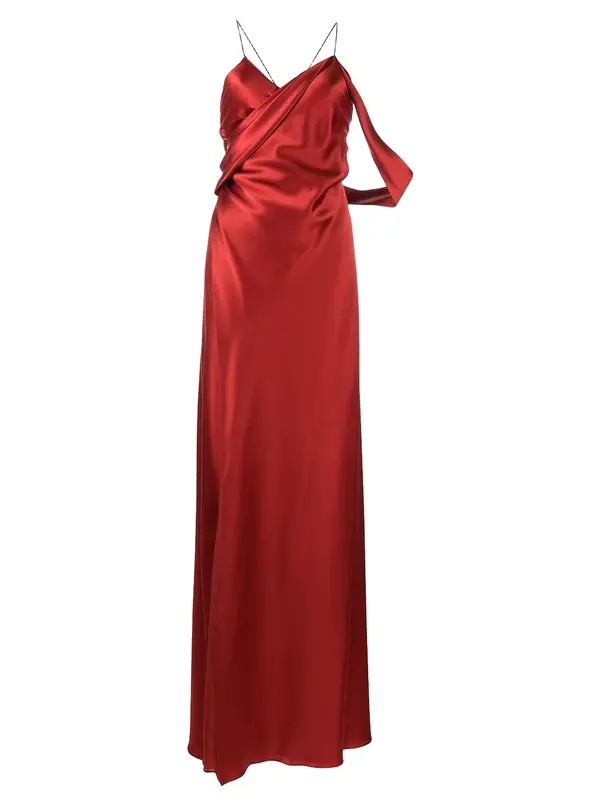 Michelle Mason Draped-panel Silk Gown - Red