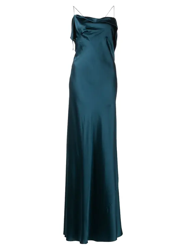 Michelle Mason Square-neck Silk Dress - Blue
