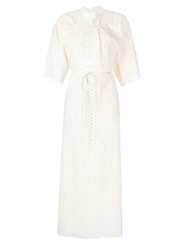 LITKOVSKA Bloom Perforated Midi Dress - White