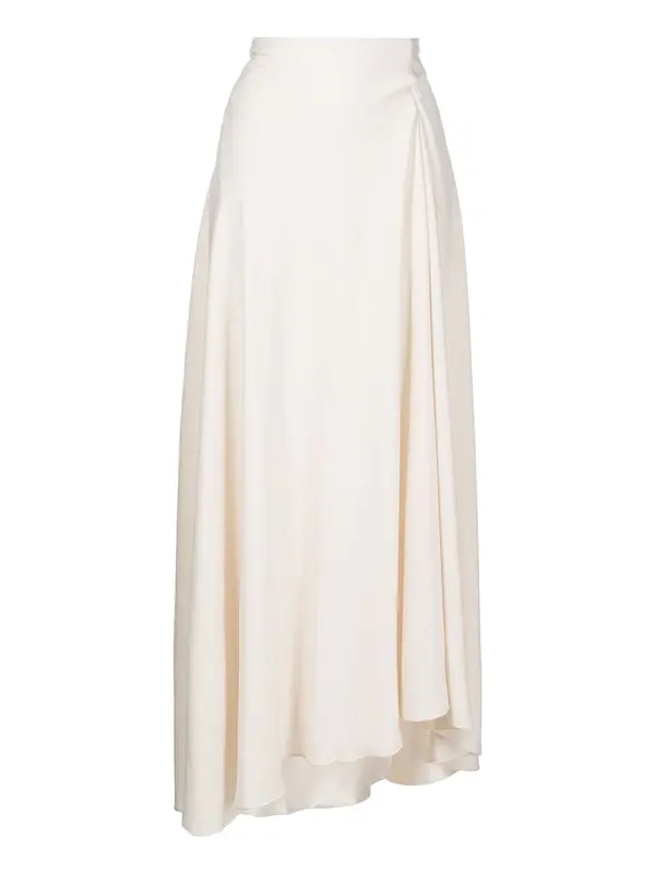 LITKOVSKA Flared Cut-out Midi Skirt - White