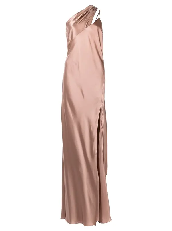 Michelle Mason Draped-panel Silk Gown - Neutrals