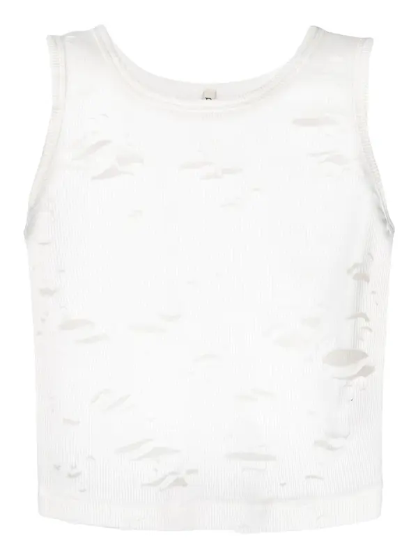 R13 Destroyed Tank Top - White