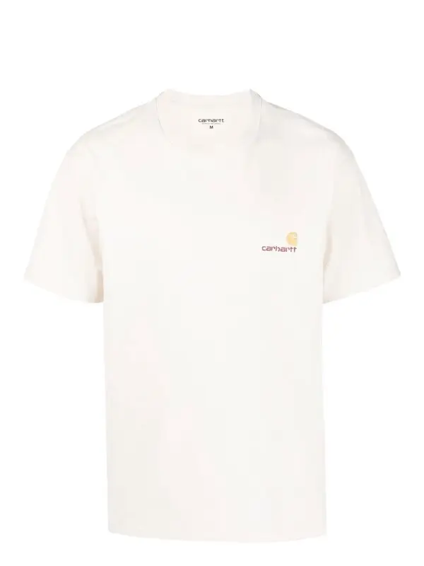 Carhartt Work In Progress Logo-embroidered Organic Cotton T-shirt - Neutrals