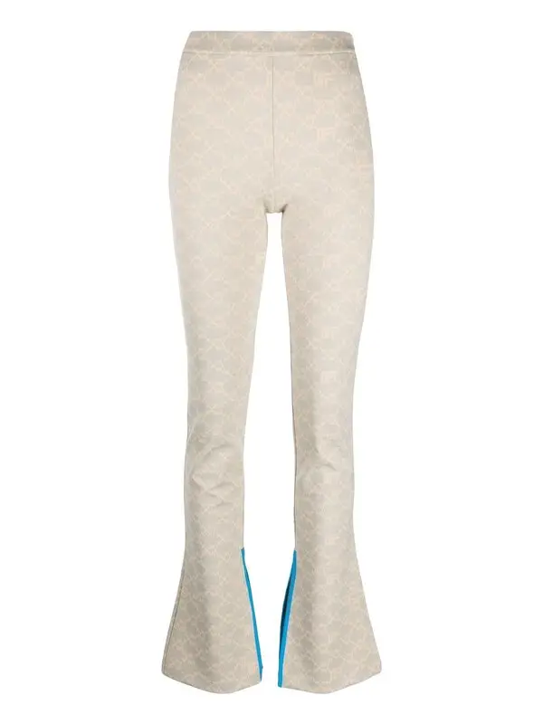Off-White Monogram Ankle-slit Trousers - Neutrals