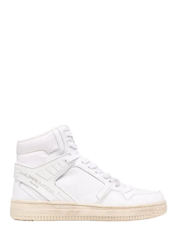 Philippe Model High-top Leather Sneakers - White