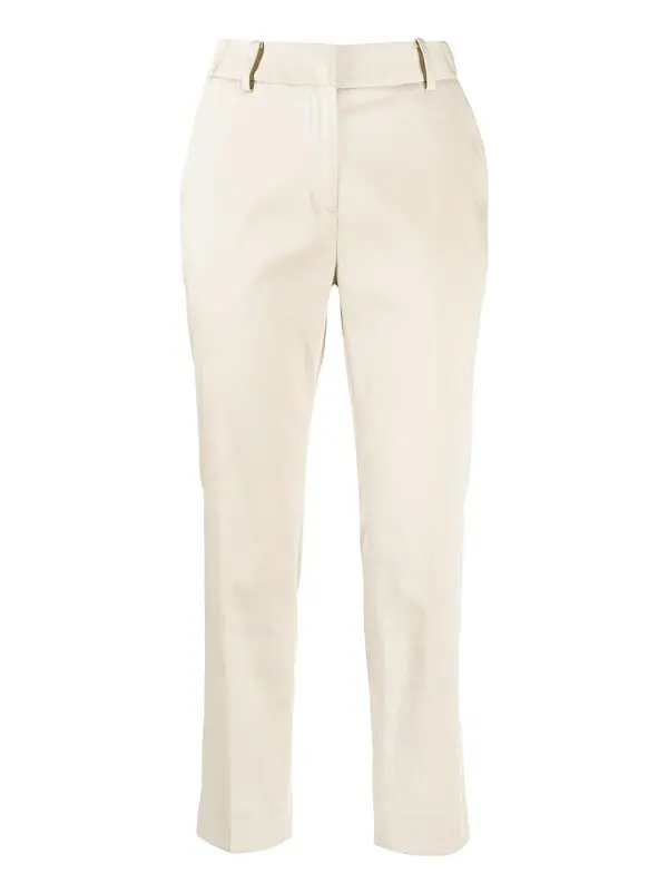 GOODIOUS Cropped Tailored Trousers - Brown
