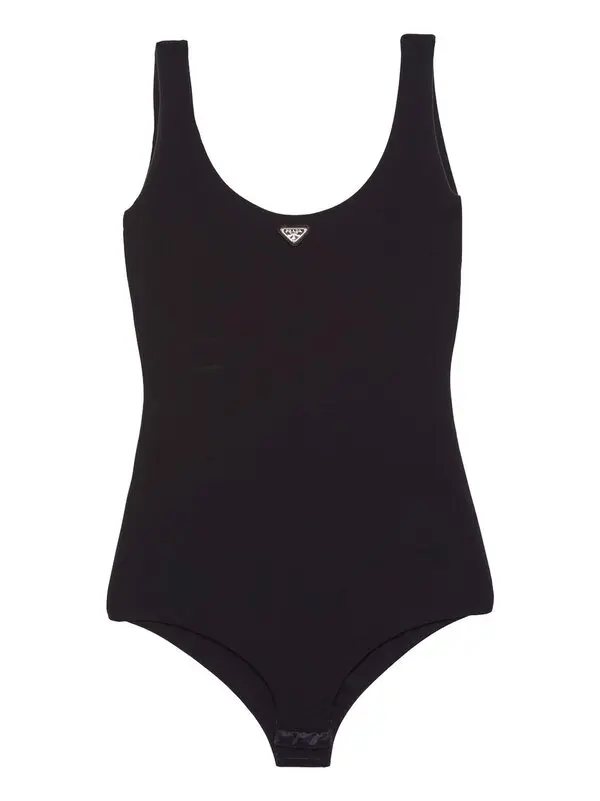 Prada Logo-plaque Bodysuit - Black
