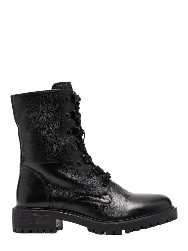 Geox Lace-up Leather Boots - Black