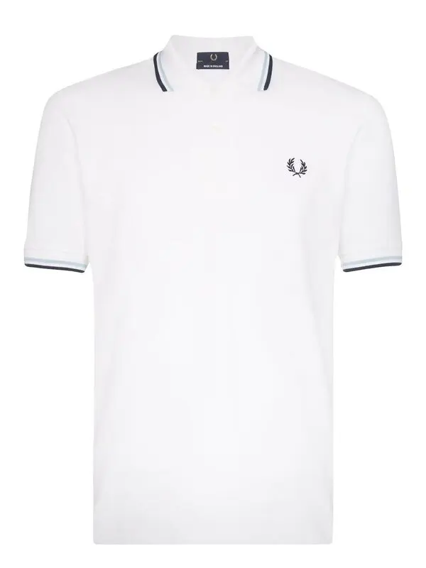 Fred Perry Striped Trim Polo Shirt - White