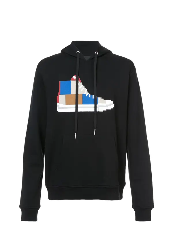 MOSTLY HEARD RARELY SEEN Patchwork Sneaker Hoodie - Black