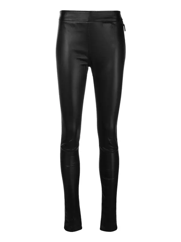 Roberto Cavalli Leather Leggings - Black