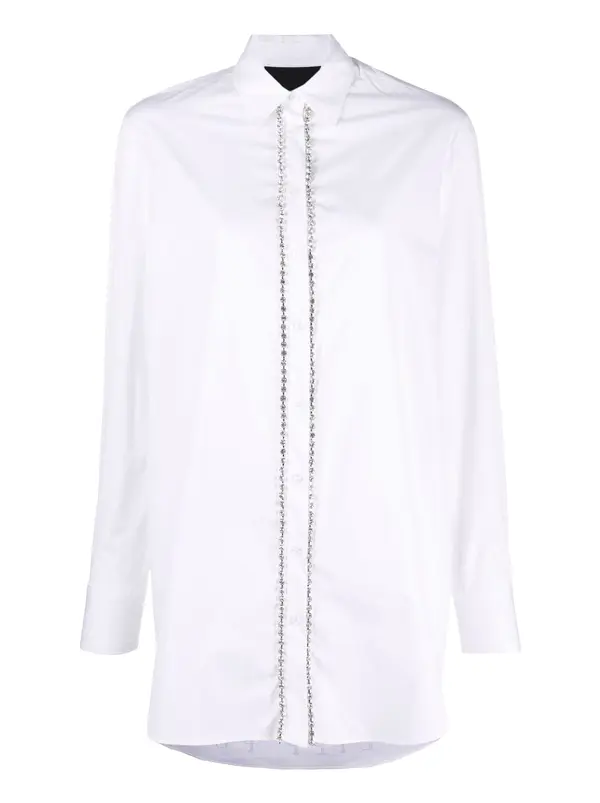 Philipp Plein Crystal-embellished Cotton Shirt - White