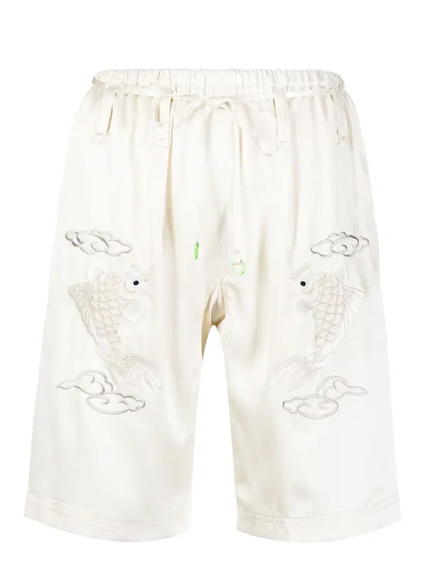 Alexander Wang Embroidered Shorts - Neutrals