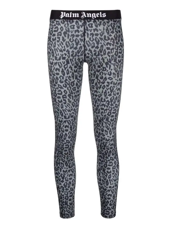 Palm Angels Leopard-print Leggings - Black