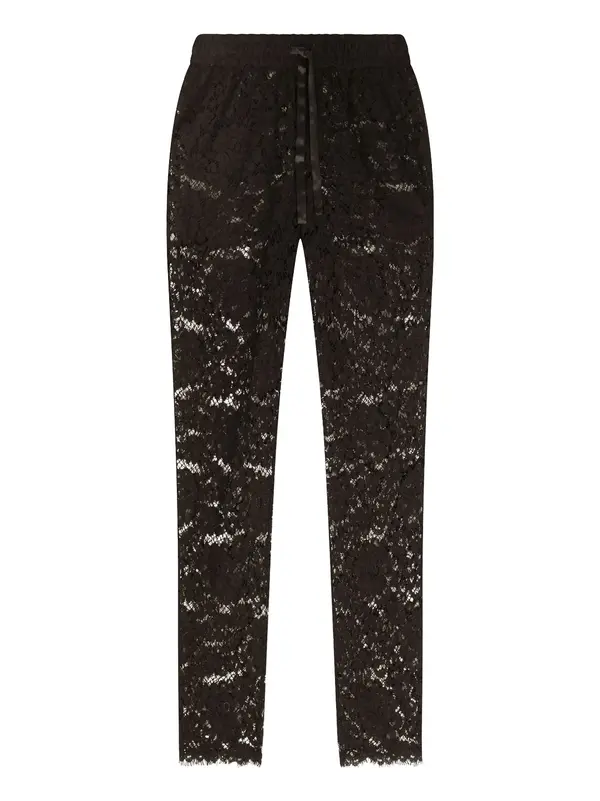 Dolce & Gabbana Lace-detail Track Pants - Black
