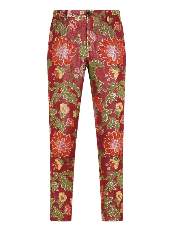 Dolce & Gabbana Patterned Jacquard Tailored Trousers - Red