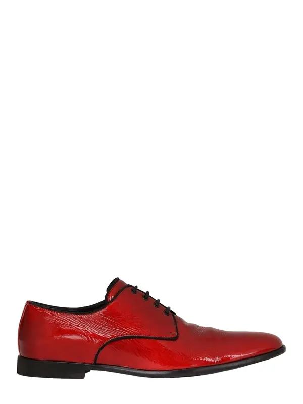 Dolce & Gabbana Patent Leather Derby Shoes - Red