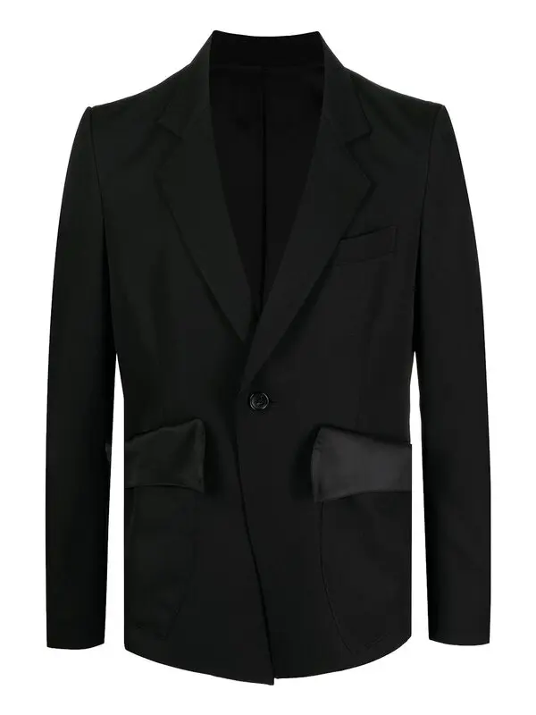 SULVAM Slash Single-button Blazer - Black