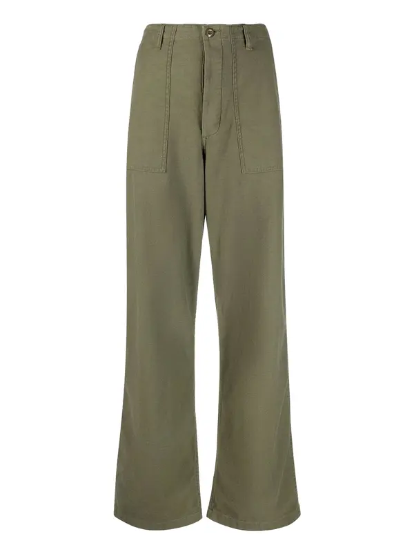 R13 Low-rise Wide-leg Trousers - Green