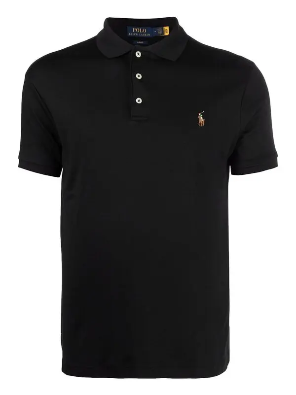 Polo Ralph Lauren Embroidered-logo Polo Shirt - Black