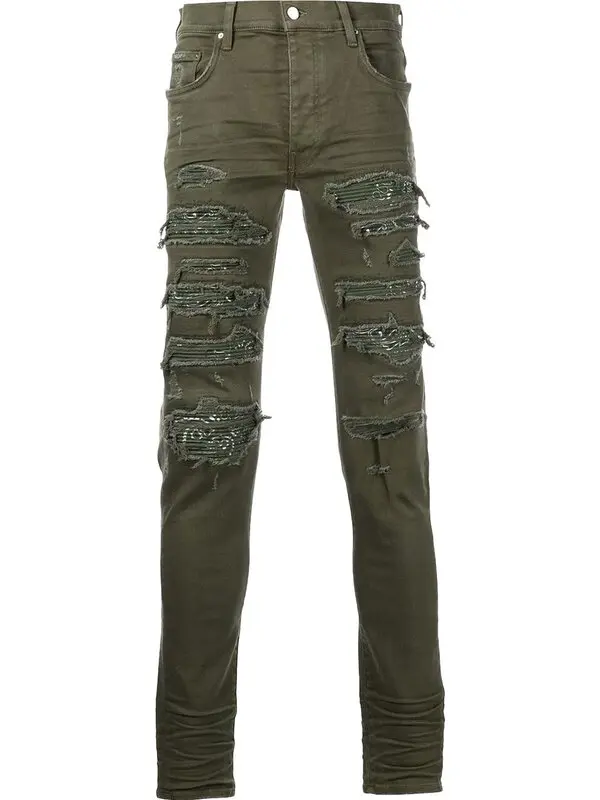 Amiri Bandana Thrasher Skinny Jeans - Green
