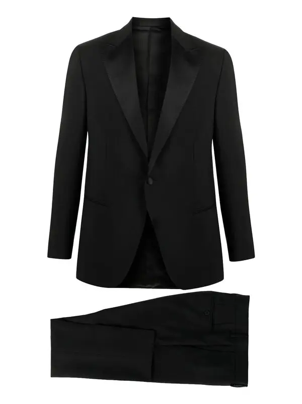 Caruso Two-piece Tailored Suit - Black