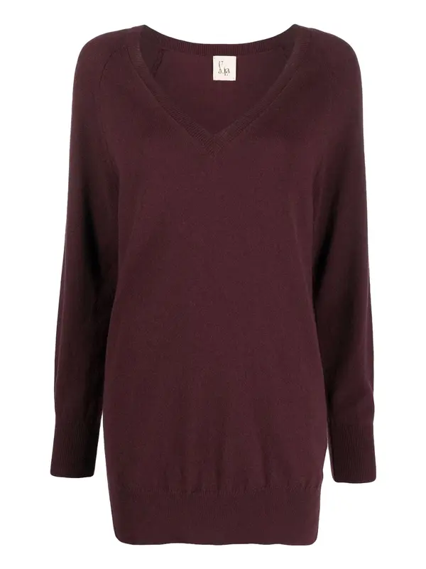 PAULA Name V-neck Cashmere Jumper - Red