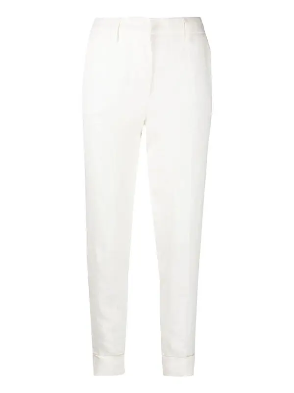 Fabiana Filippi Cropped Slim-fit Linen Trousers - Neutrals