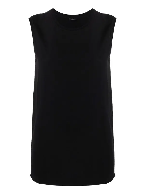 JOSEPH Round Neck Sleeveless Top - Black
