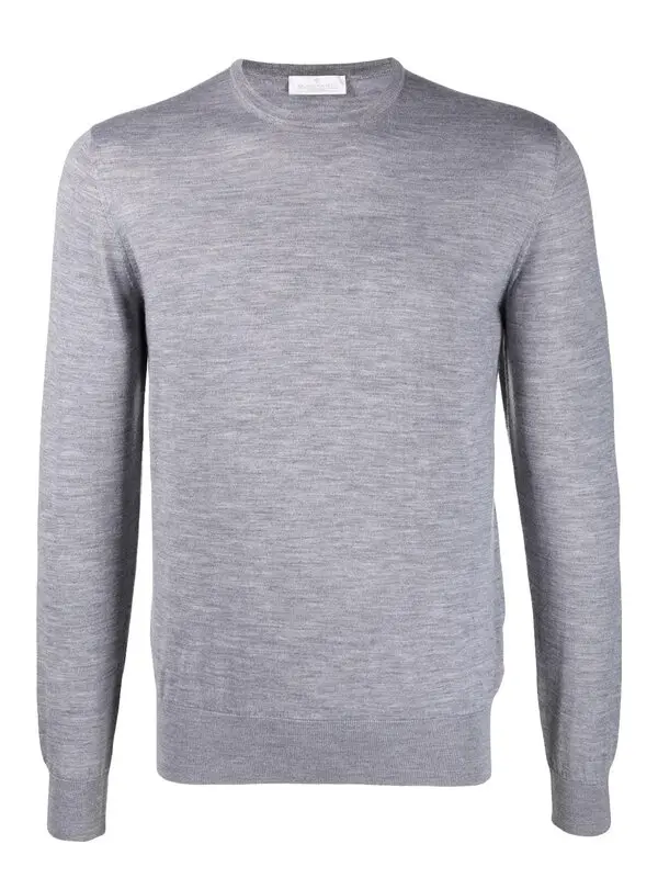 Bruno Manetti Crew-neck Fine-knit Jumper - Grey