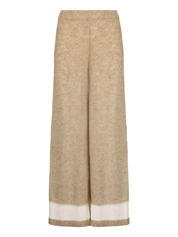 Fabiana Filippi Wide-leg Knit Trousers - Neutrals