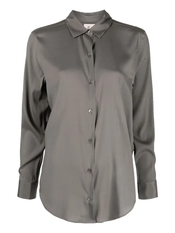 PAULA Long-sleeve Silk Shirt - Green