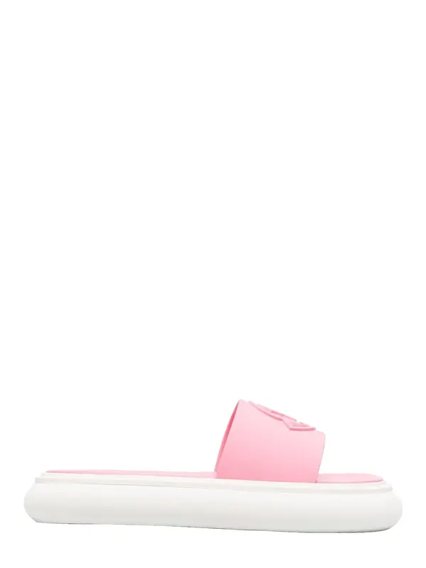 Moncler Jeanne Logo-embossed Slides - Pink