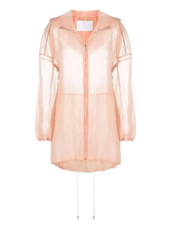 Fabiana Filippi Semi-sheer Hooded Parka Coat - Pink