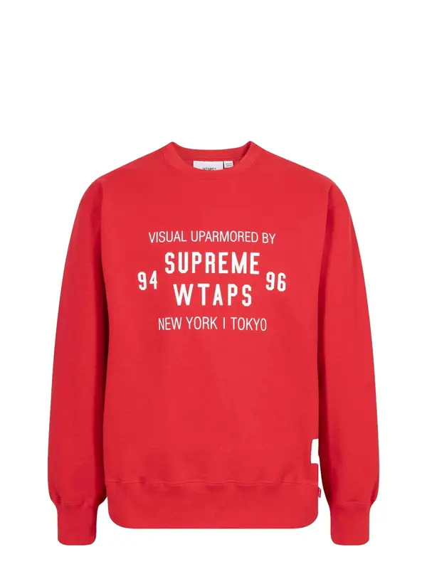 Supreme X Wtaps Crew Neck Sweatshirt - Red