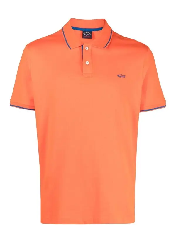 Paul & Shark Tipped Cotton Polo Shirt - Orange
