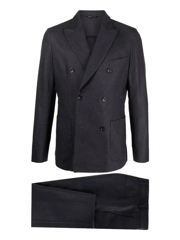 TONELLO Double-breasted Tailored Suit - Grey