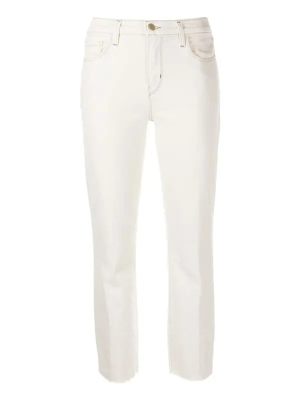 L'Agence Cropped Slim-cut Jeans - Neutrals