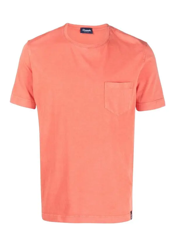 DRUMOHR Pocket Cotton T-shirt - Orange
