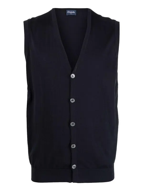 DRUMOHR Sleeveless V-neck Vest - Blue