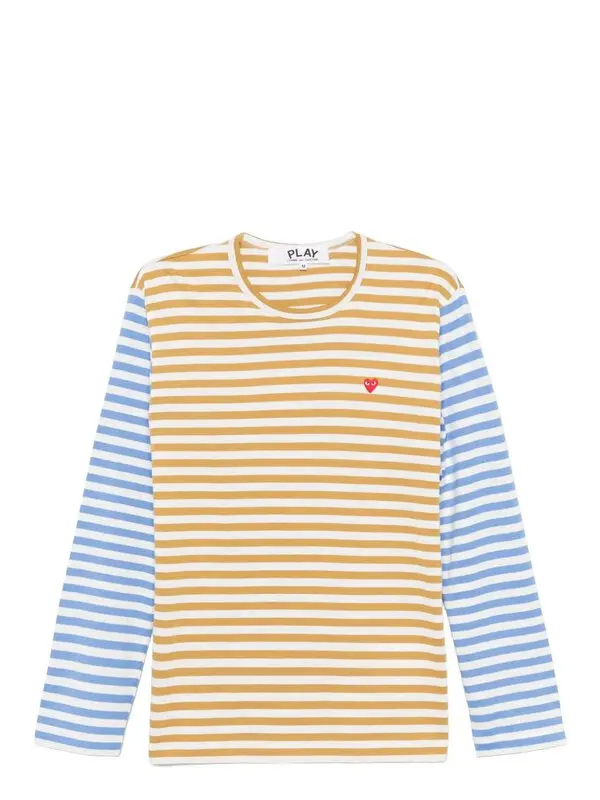 Play Comme Des Garcon Striped Long-sleeve T-shirt - Blue