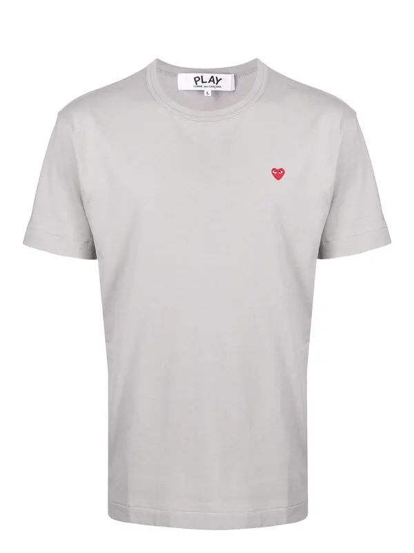 Play Comme Des Garcon Heart-patch Short-sleeve T-shirt - Grey